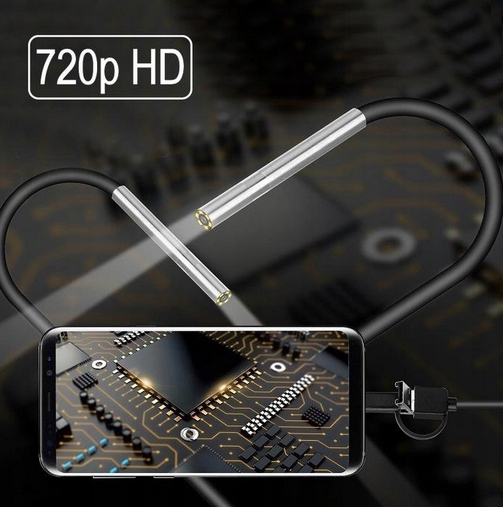KAMERA INSPEKCYJNA ENDOSKOP 3,9MM HD ANDROID USB-C PRZEWÓD 5M 6DIOD LED ...